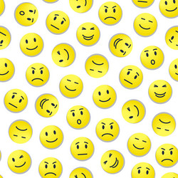 Flat yellow faces various emotional smiley face Vector Image