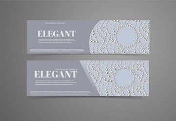 Banner template set with pearl pattern background Vector Image