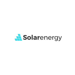 Corporate blue solar panels logo square Royalty Free Vector