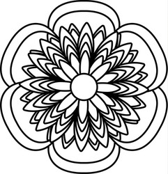 Flat line uncolored flower over white background Vector Image
