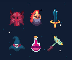 Video game armor helmet in white background Vector Image