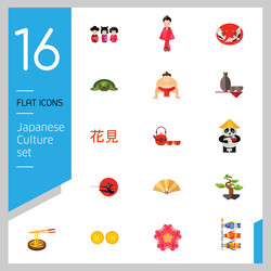 Japanese culture icon set Royalty Free Vector Image