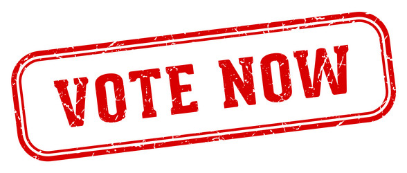 Vote now stamp vote now rectangular stamp on Vector Image
