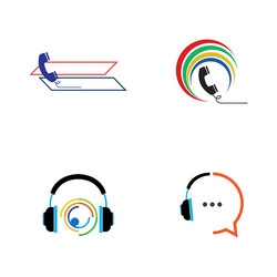 Call center logo design template Royalty Free Vector Image