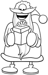 Santa Claus Clip Art Black White Vector Images (over 1,000)