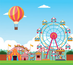 Circus fair festival scenery cartoon Royalty Free Vector