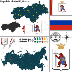 3d map region russia Royalty Free Vector Image