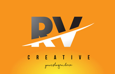 Rv r v letter logo design creative icon modern Vector Image