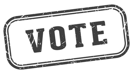 Vote stamp vote rectangular stamp on white Vector Image