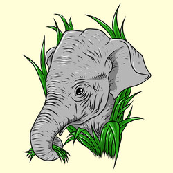 Elephant Face Clipart Outline