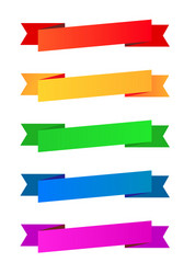 Colorful ribbons set Royalty Free Vector Image
