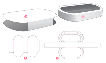 Round tray with cover die cut template Royalty Free Vector