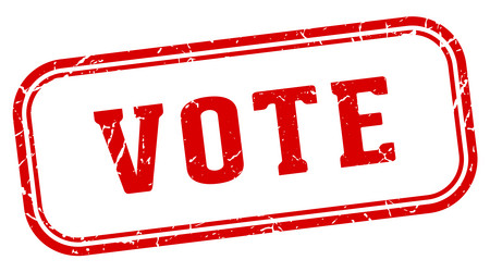 Vote stamp vote rectangular stamp on white Vector Image