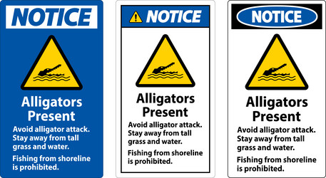 Alligator warning sign danger - alligators Vector Image