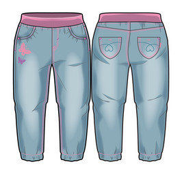 Jeans shortalls with side pockets as clothes Vector Image