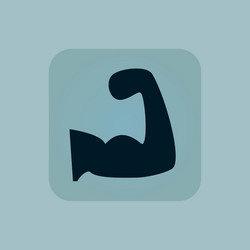 Pale blue muscular arm sign Royalty Free Vector Image