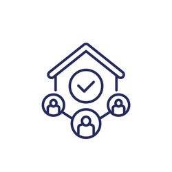 Tenants residents icon with a house Royalty Free Vector