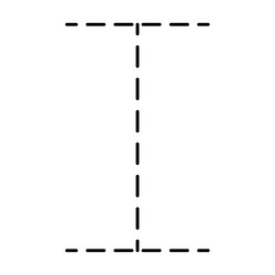 Tracing alphabet letter i prewriting dotted line Vector Image