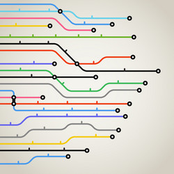 Abstract metro map in shape heart Royalty Free Vector Image