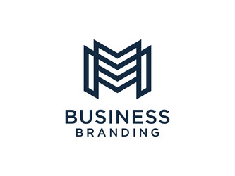 Abstract letter m logo geometric triangle flat Vector Image