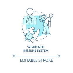 Weakened immune system concept icon Royalty Free Vector