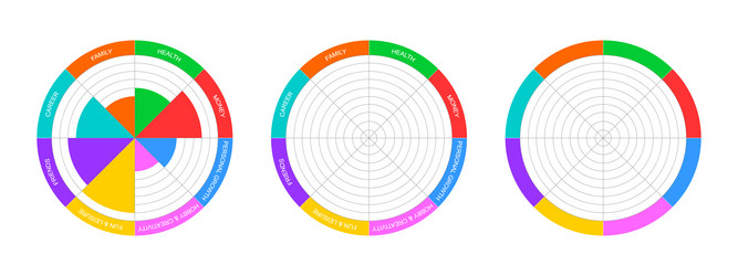 Wheel of life template circle diagram Royalty Free Vector