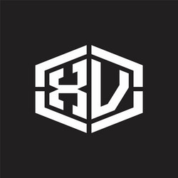 Xv logo monogram with crown up down side design Vector Image