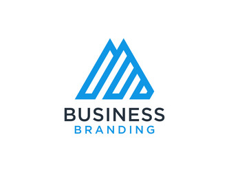 Abstract letter m logo geometric triangle flat Vector Image