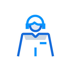 Customer service business icon with blue duotone Vector Image