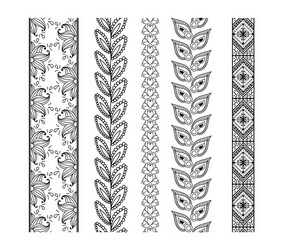Braid borders abstract braids border set Vector Image
