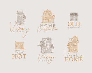 House lettering victorian vintage style dark Vector Image