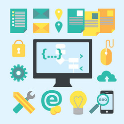 Development and design process icon set Royalty Free Vector