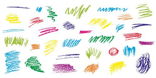 Hand drawn crayon scribbles and scrawls Royalty Free Vector
