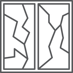 Broken window icon concept design isolated Vector Image