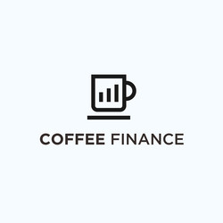 Coffee finance logo design Royalty Free Vector Image