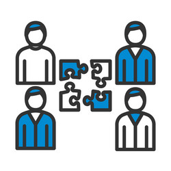 Corporate interaction icon Royalty Free Vector Image