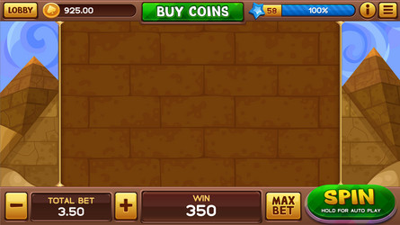 Egyptian background main interface and buttons Vector Image