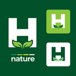 Letter h farm logo badges vintage style Royalty Free Vector