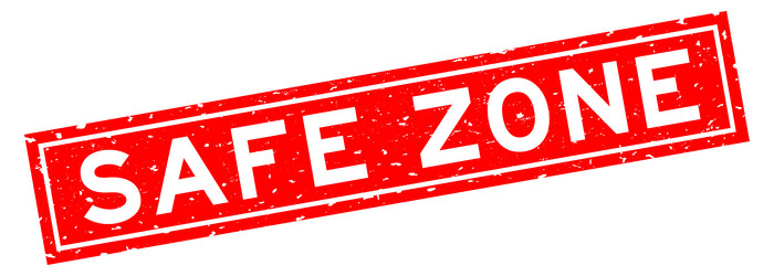 Grunge green safe zone word hexagon rubber seal Vector Image