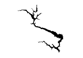 Trinity lake california map flat Royalty Free Vector Image