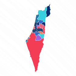Multicolor map of israel with provinces Royalty Free Vector
