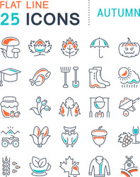 Set flat line icons school Royalty Free Vector Image