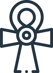 Ankh icon editable stroke linear symbol Royalty Free Vector