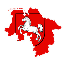 Lower saxony state map germany province silhouette