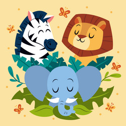 Gradient wild animals Royalty Free Vector Image