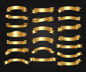 Gold ribbon Royalty Free Vector Image - VectorStock