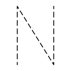 Tracing alphabet letter n lowercase prewriting Vector Image