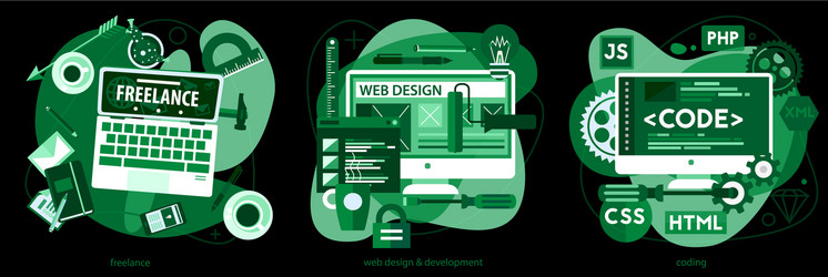 Coding Programming Scripting And Development Vector Image