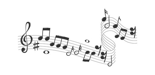 Musical notes flying Royalty Free Vector Image