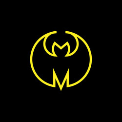 Metallic silver bat logo design Royalty Free Vector Image